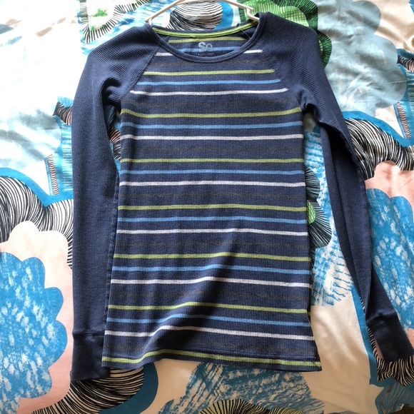 Tops | Striped Thermal Shirt | Poshmark